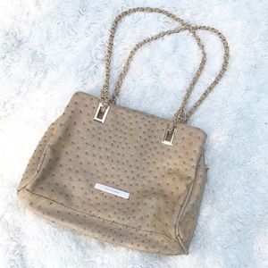 Ivanka Trump | Bags | Rare Ivanka Trump Embossed Ostrich Handbag Tan ...